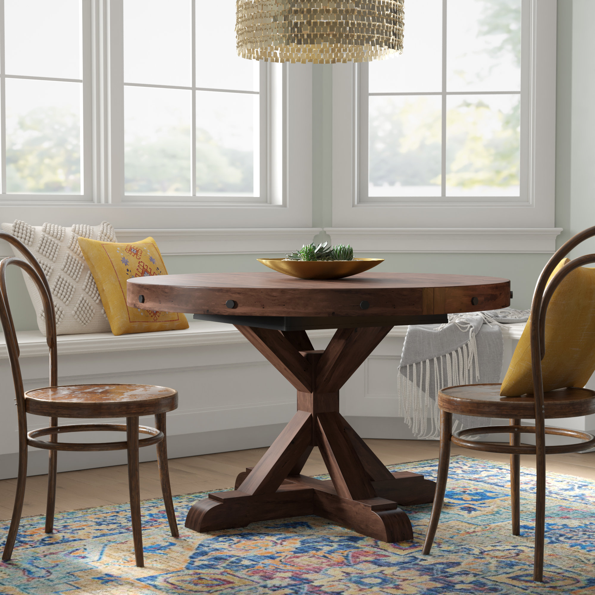 Mistana Trevion Solid Mahogany Dining Table Reviews Wayfair Canada